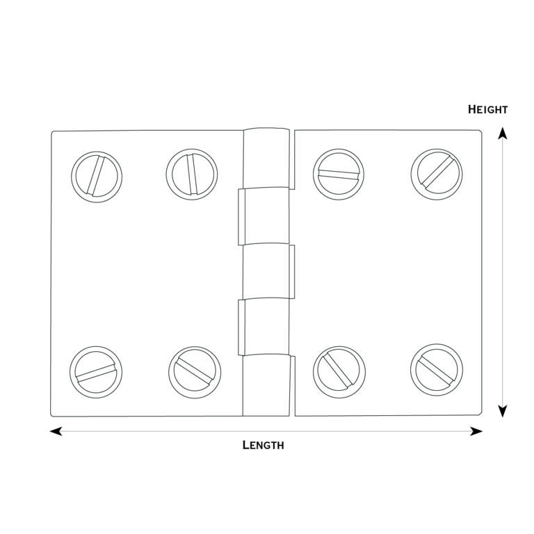 H-68 3" Solid Brass Desk Hinge | Drop-Front Secretary Hardware | Horton ...